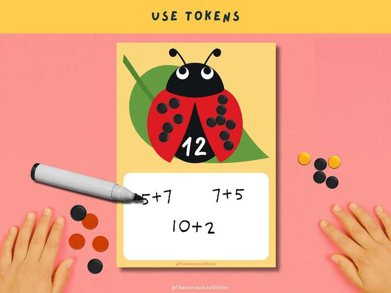 Ladybug Addition Mats, Playdough Mats, Counting Mats, Addition Tables ...