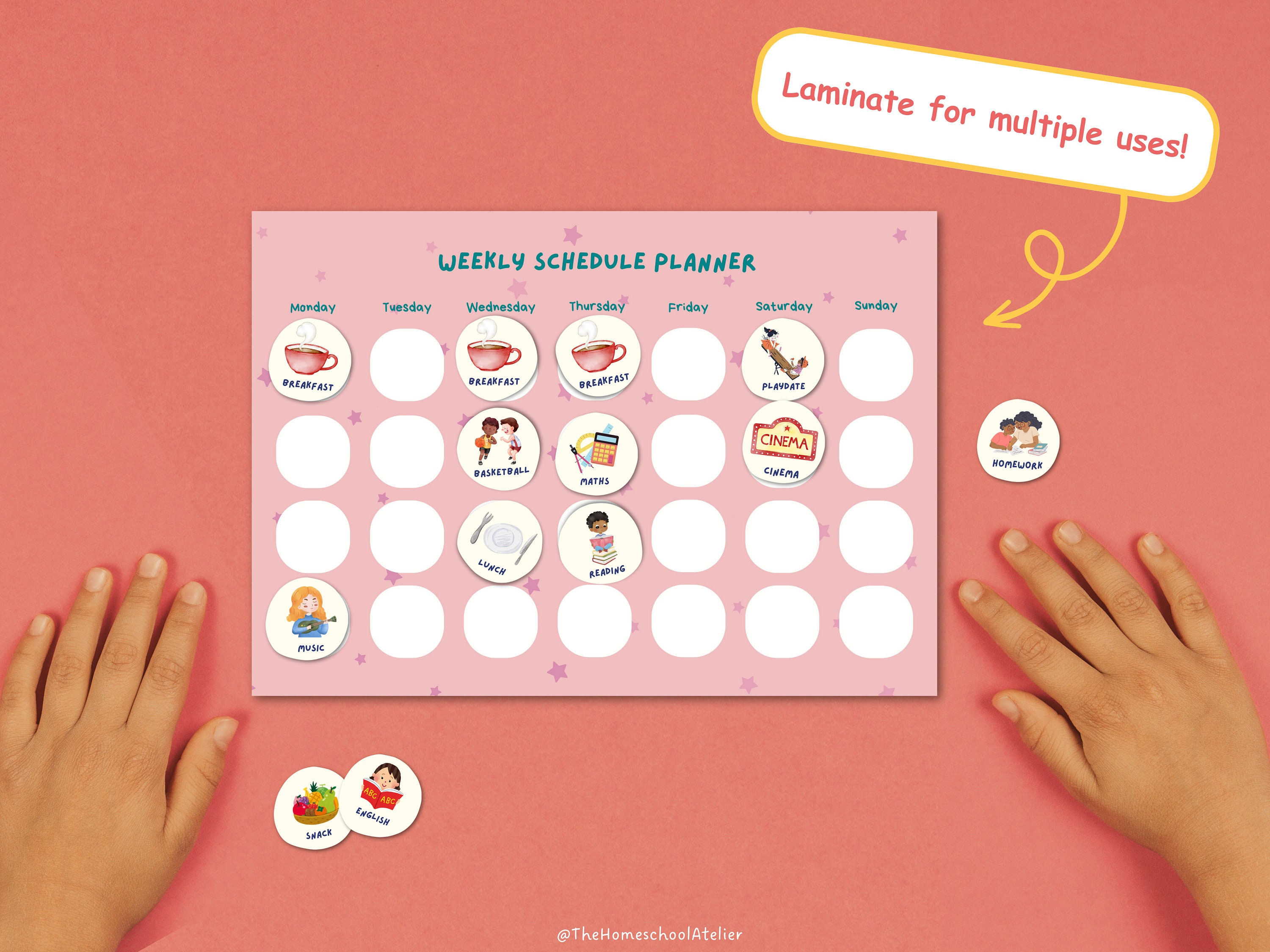 Children Weekly Planner, Visual Timetable for Kids, Daily Routine ...