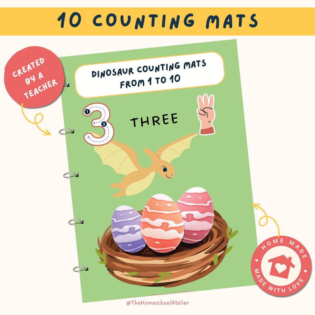 Dinosaur Counting Mats, Playdough Mats, Counting Mats, Addition Tables ...