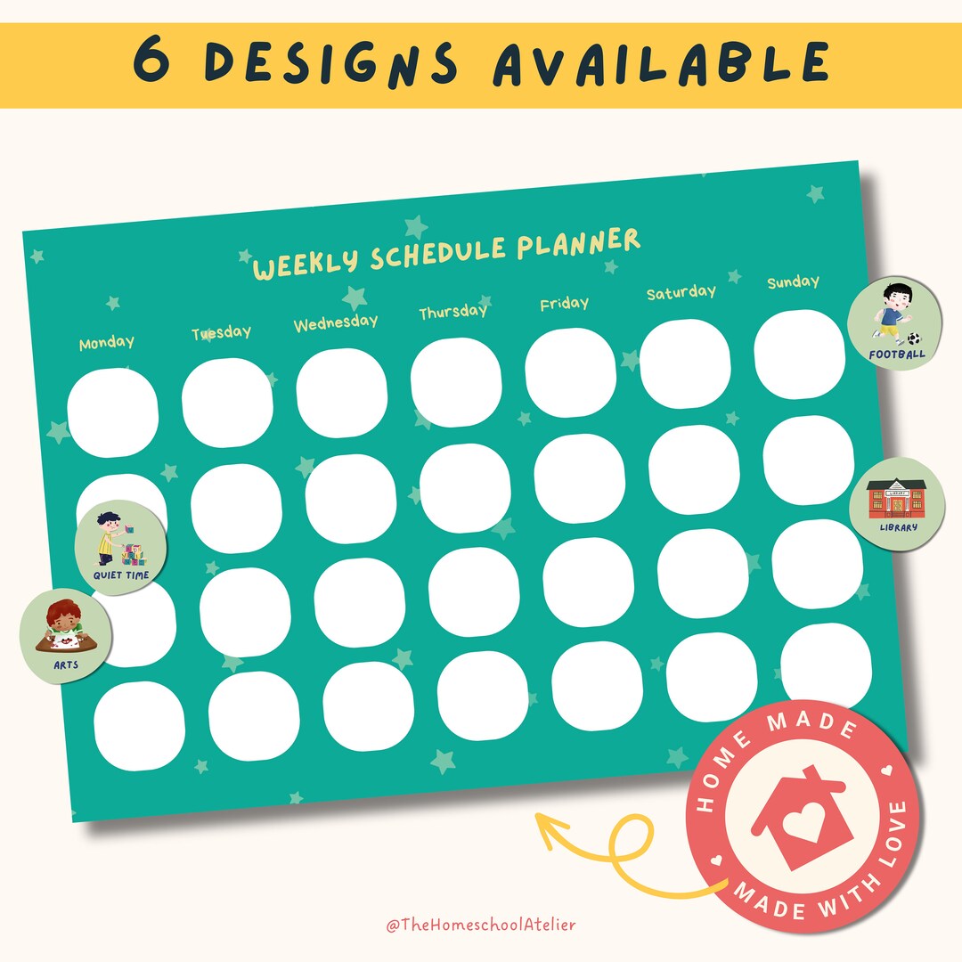 Children Weekly Planner, Visual Timetable for Kids, Daily Routine ...