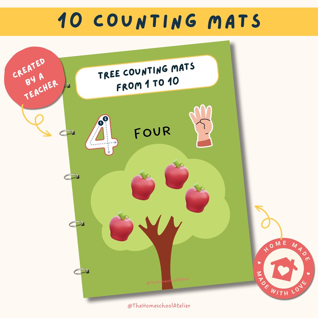 Tree Counting Mats, Playdough Mats, Counting Mats, Addition Tables ...