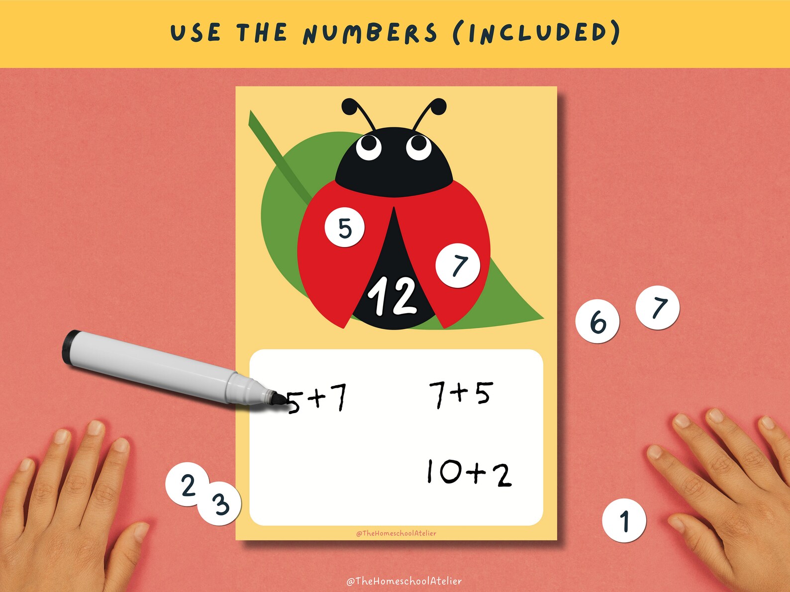 Ladybug Addition Mats, Playdough Mats, Counting Mats, Addition Tables ...