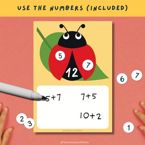 Ladybug Addition Mats, Playdough Mats, Counting Mats, Addition Tables ...