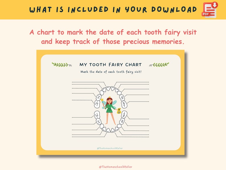 Lost Tooth Chart, Tooth Fairy Chart, Baby Teeth Chart, Tooth Fairy ...