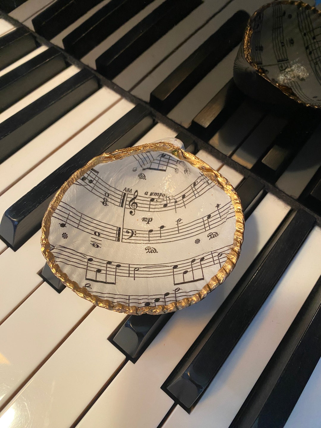 Music, Musical Score on Clam Shell, Trinket Dish, Jewelry Dish, Beach ...