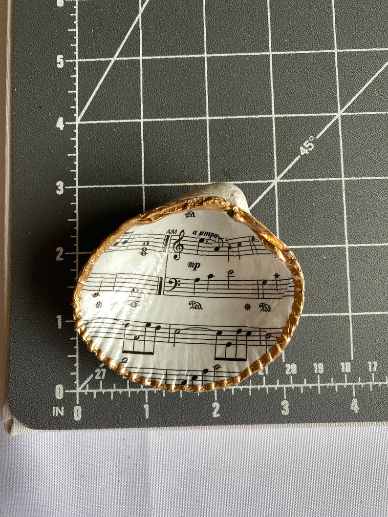 Music, Musical Score on Clam Shell, Trinket Dish, Jewelry Dish, Beach ...