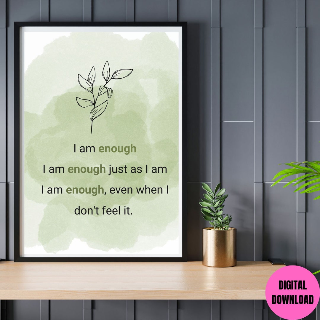 I Am Enough, Self-love, Positive Affirmation, Affirmation, Printable ...