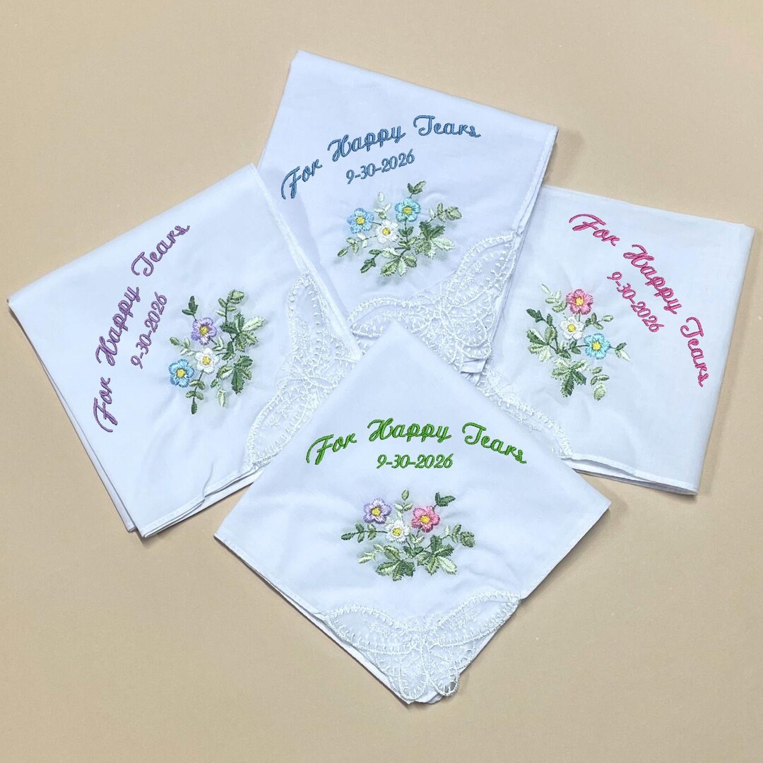 Custom Handkerchief Personalized Embroidered Handkerchief Wedding Gift ...