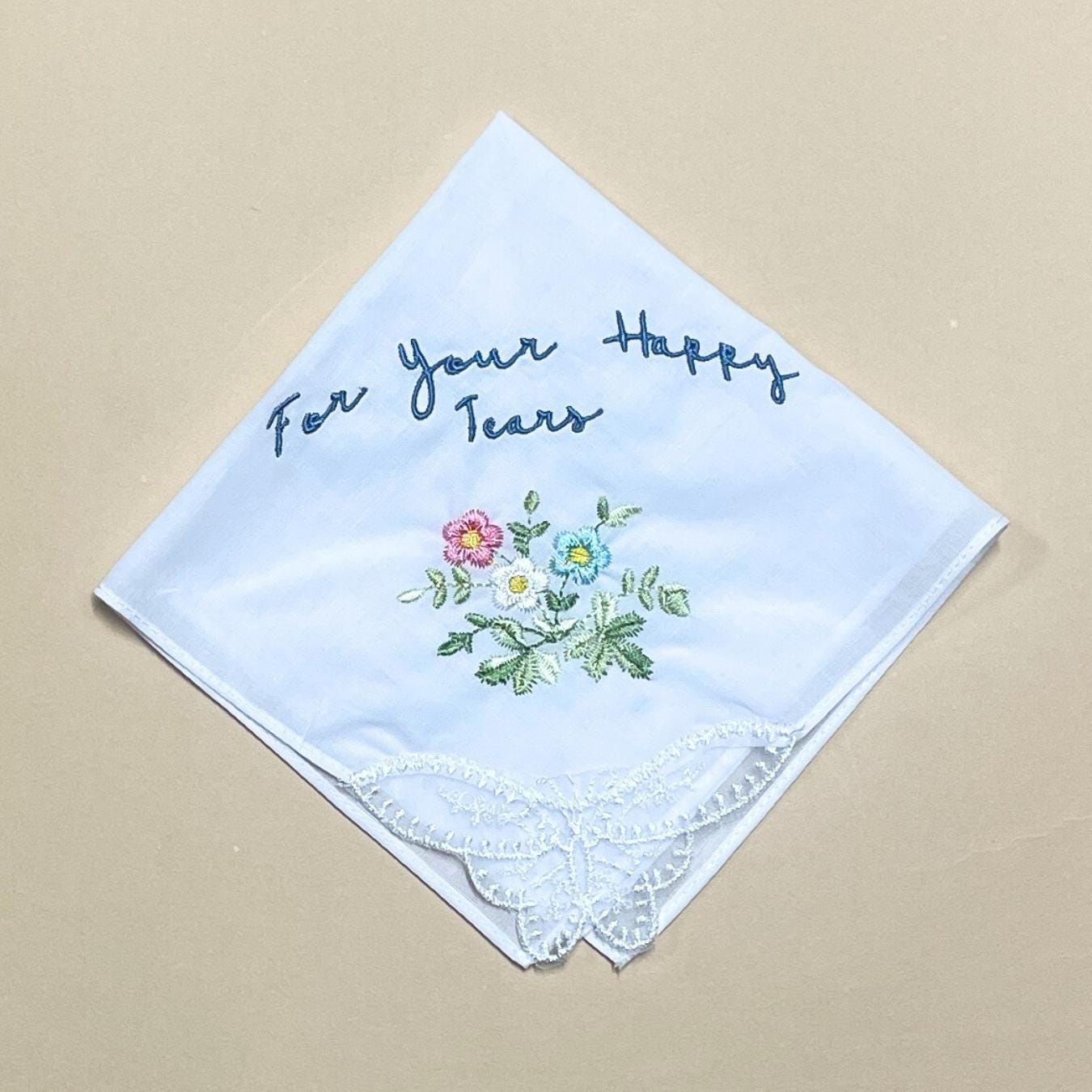 Personalized Embroidered Handkerchief: Cotton Wedding Keepsake - Etsy