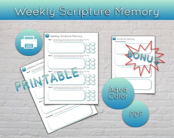 Printable Weekly Scripture Memory | Scripture Study | Bible Study ...
