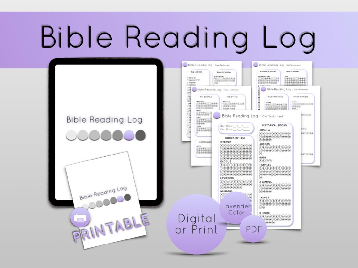 Bible Reading Log | Bible Reading Tracker | Bible Reading Chart | Bible ...