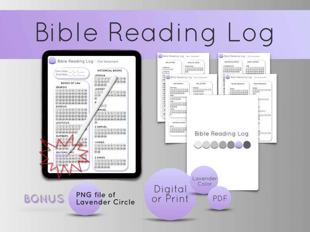 Bible Reading Log | Bible Reading Tracker | Bible Reading Chart | Bible ...