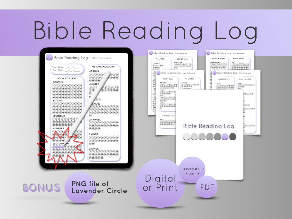 Bible Reading Log | Bible Reading Tracker | Bible Reading Chart | Bible ...