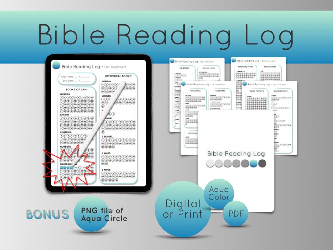 Bible Reading Log | Bible Reading Tracker | Bible Reading Chart | Bible ...