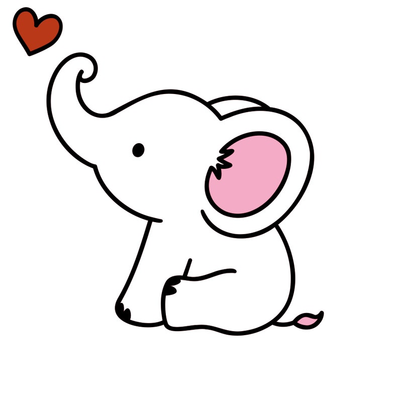 Blue and Pink Baby Elephants - Etsy