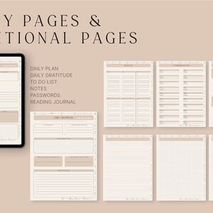Undated Minimalist Yearly Digital Planner (hyperlinked) - Etsy