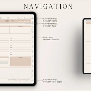 Undated Minimalist Yearly Digital Planner (hyperlinked) - Etsy