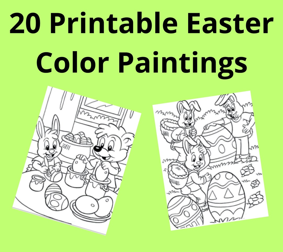 20 Printable Easter Color Paintings / PDF / Colorbook / Easter ...