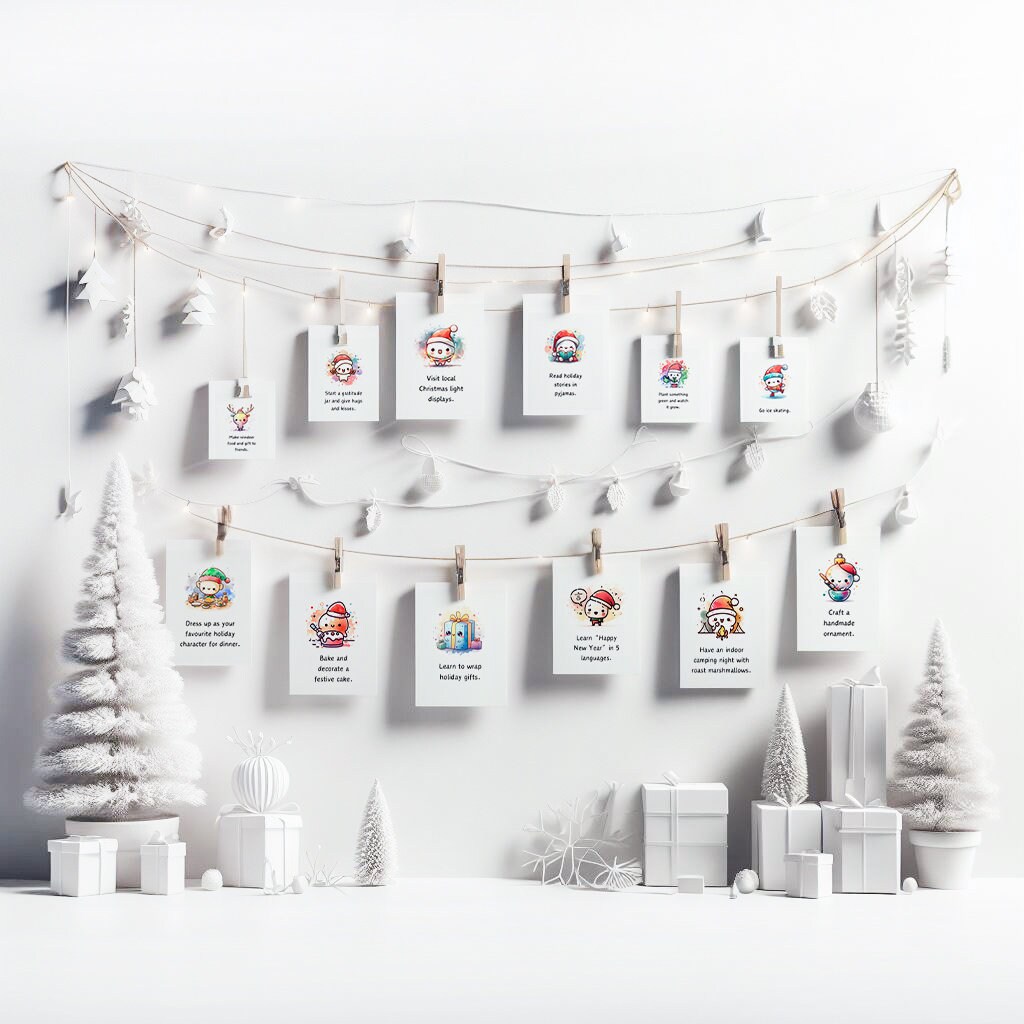 30 Printable Advent Activity Cards for Kids, Watercolor 12 Day ...