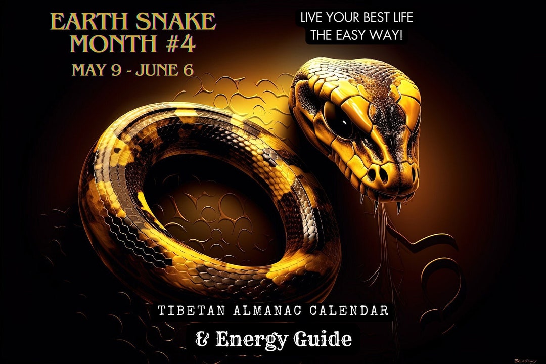 Earth Snake Month 4 may 9 June 6 Traditional Tibetan Almanac Calendar ...
