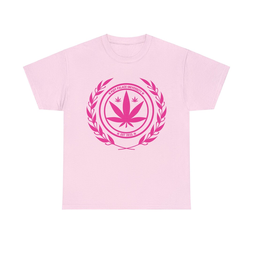 Puff Palace Stoner University Hemp Leaf Print 420 Shirt Cannabis Tshirt ...
