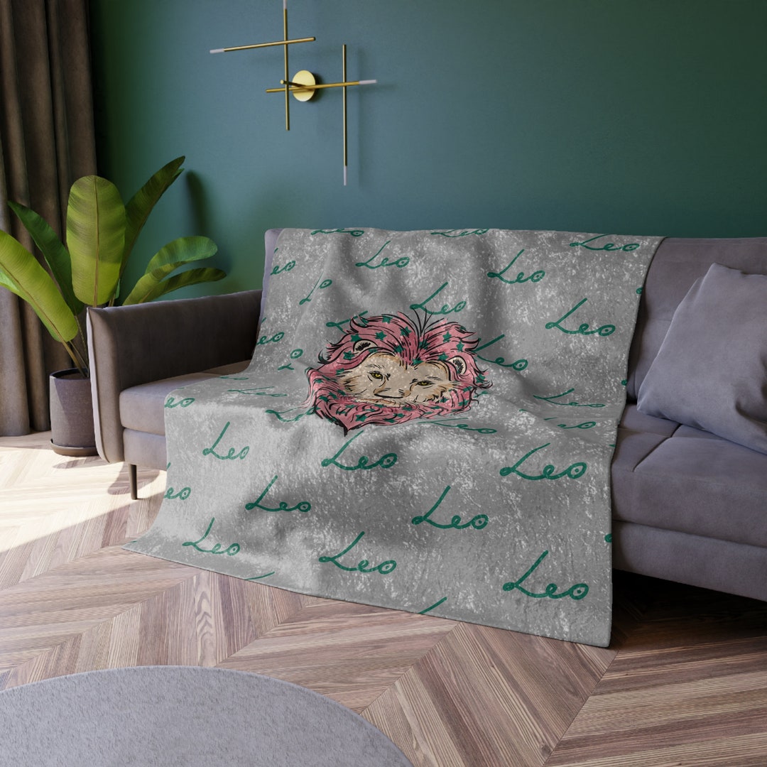 Leo Lion Zodiac Crushed Velvet Blanket | Leo Horoscope Astrology Gift ...