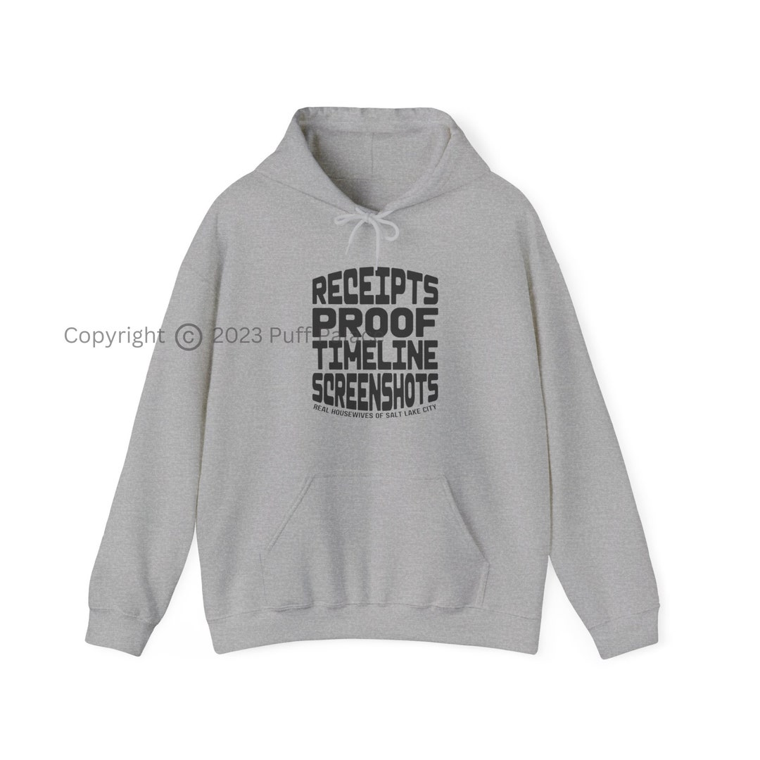 RHOSLC Receipts Proof Timeline Screenshots Hoodie | Real Housewives of ...