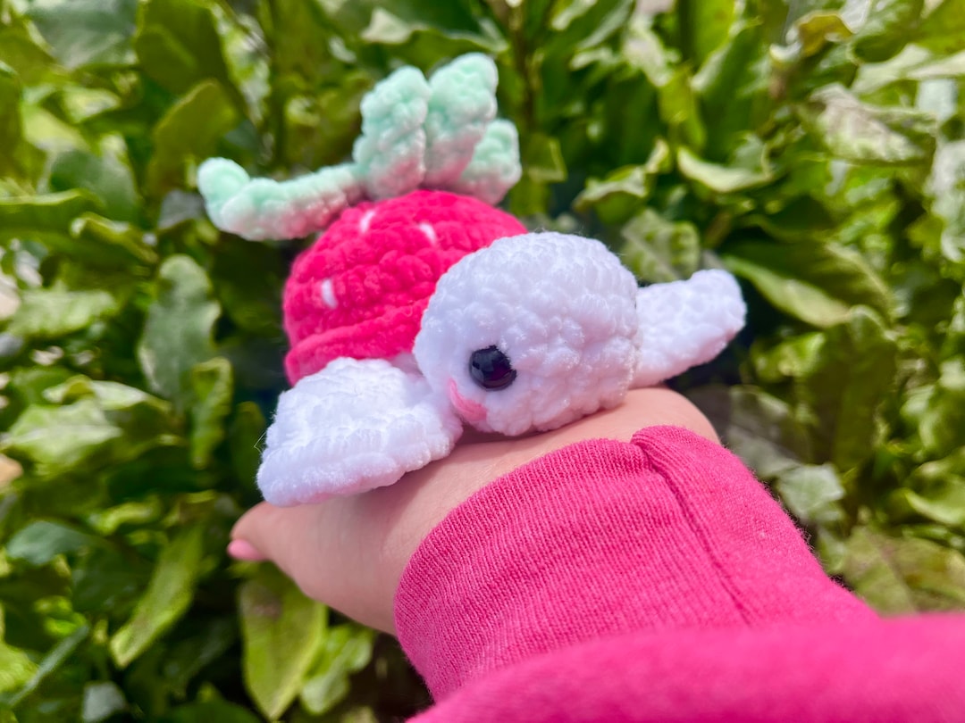 Strawberry Crochet Turtle/kawaii Turtle Stuffed Animal/cute Turtle ...