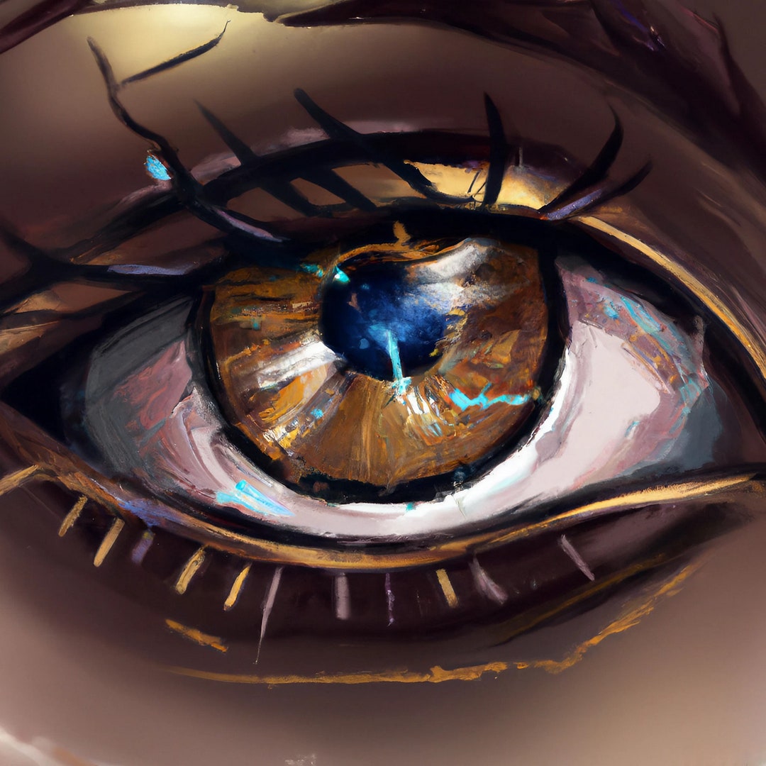 Eye Unhappy, Printable as Oil Painting, Drawing of a Human Eye With a ...