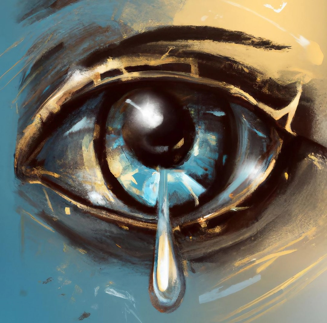 Eye Unhappy, Printable as Oil Painting, Drawing of an Unhappy Eye ...