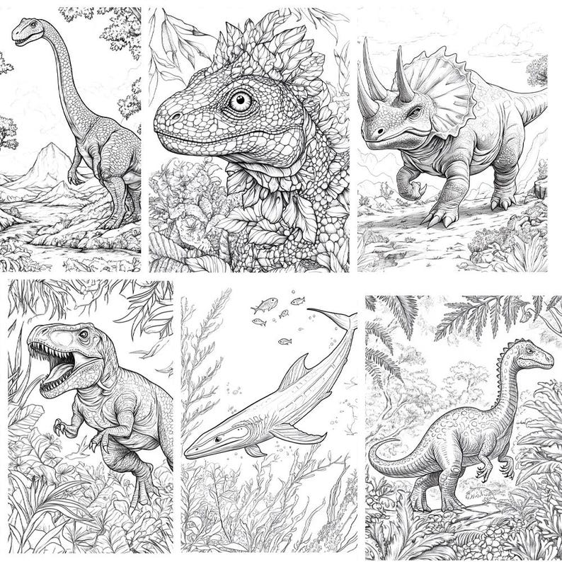 Dinosaur Coloring Book | Dinosaur Coloring Pages | 30 Roaring Pages ...