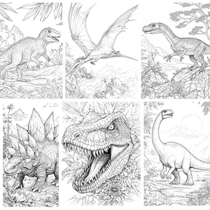 Dinosaur Coloring Book Dinosaur Coloring Pages 30 Roaring Pages Digital ...