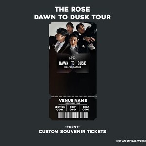 The Rose Dawn to Dusk Tour , Custom Physical Memory Souvenir Concert Tickets the Rose Kpop - Etsy