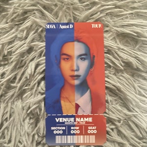 SUGA AGUST D Tour, Custom Physical Memory Souvenir Concert Tickets Bts ...