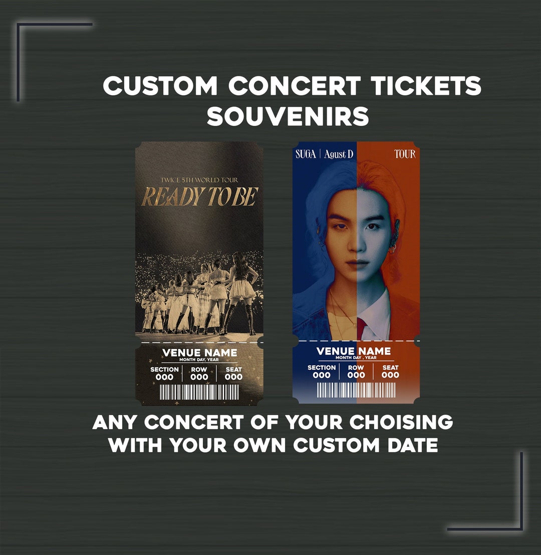 Custom Concert Tickets Souvenirs Any Concert of Your Choice Great Gift ...