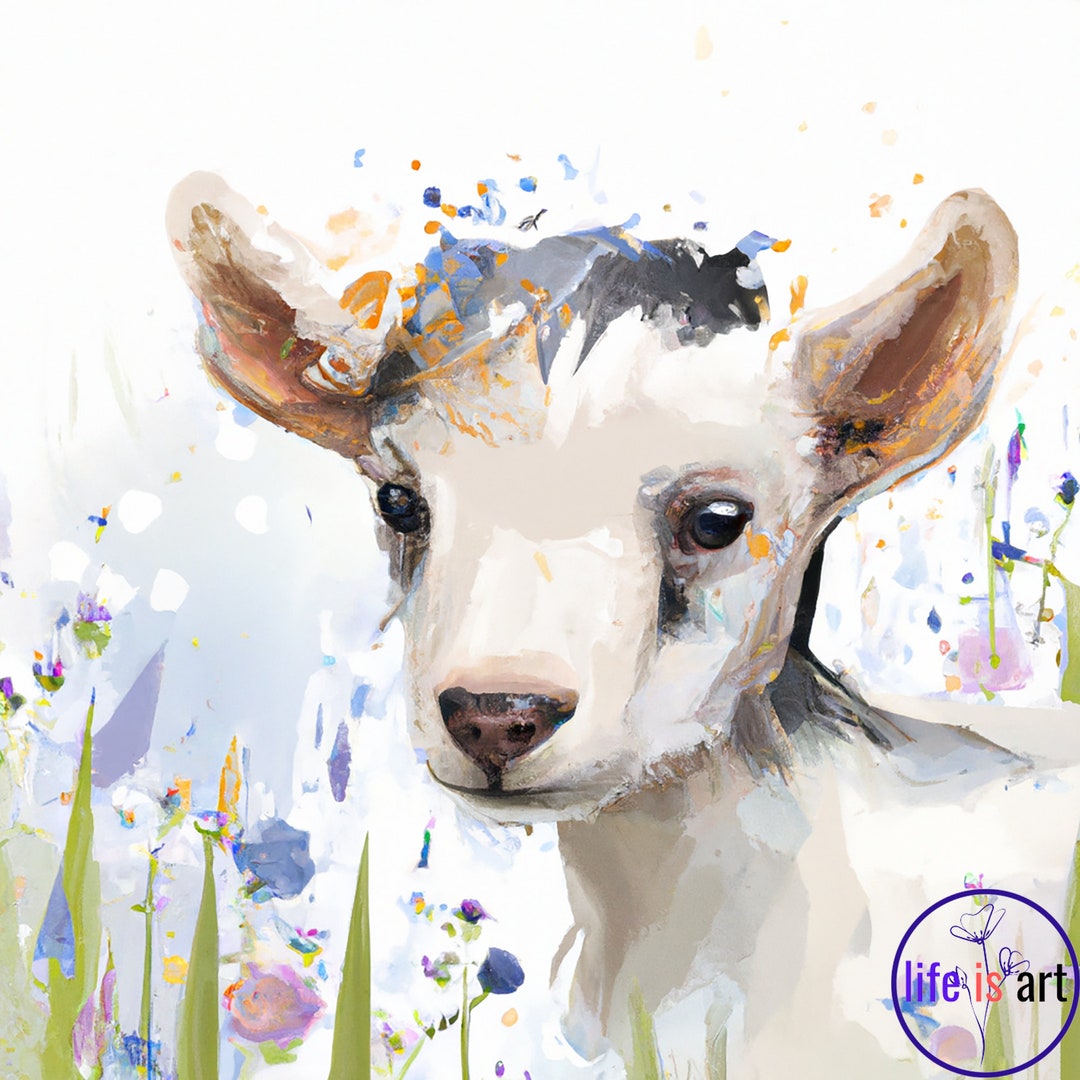 Spring Baby Goats Printable Art,baby Goat Design,baby Goat Clip Art - Etsy