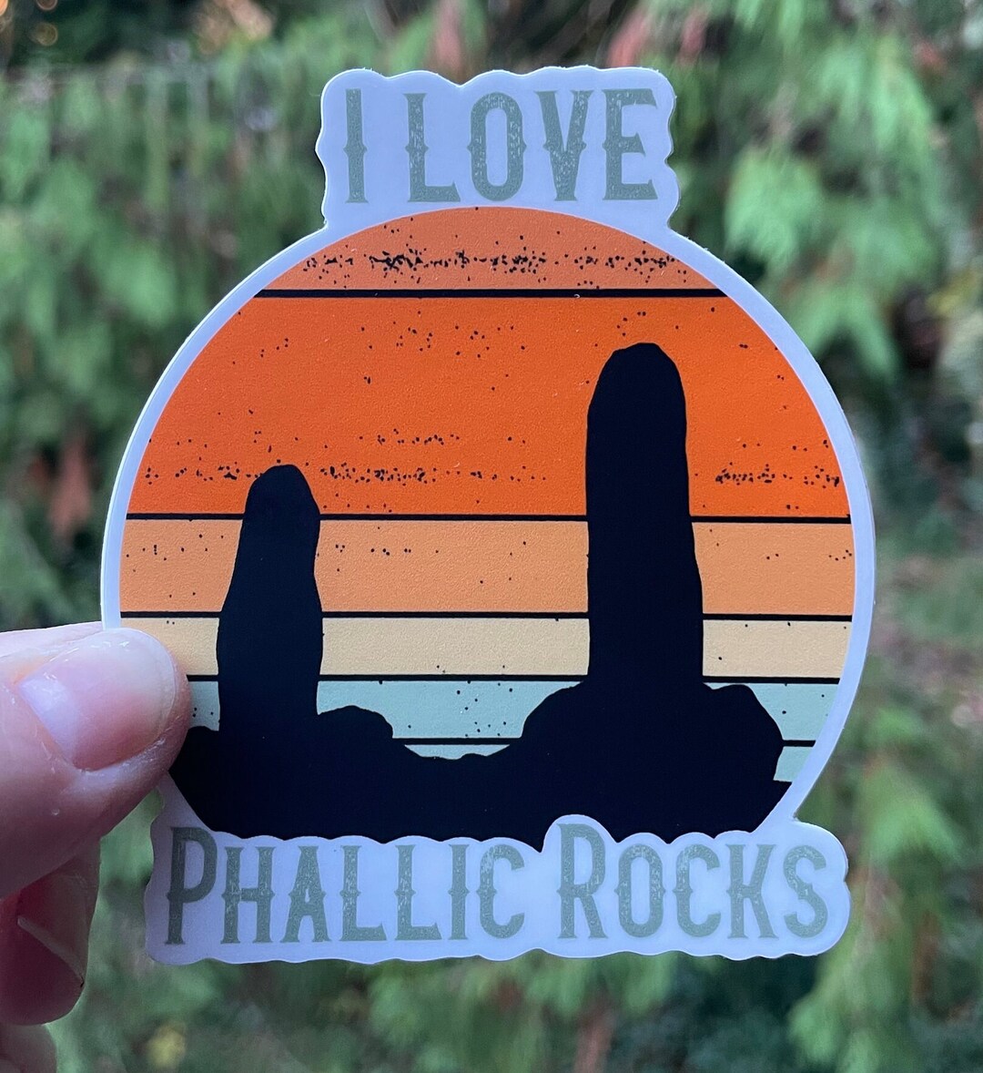 I Love Phallic Rocks Sticker - Funny Shaped Rocks Sticker - Vinyl ...