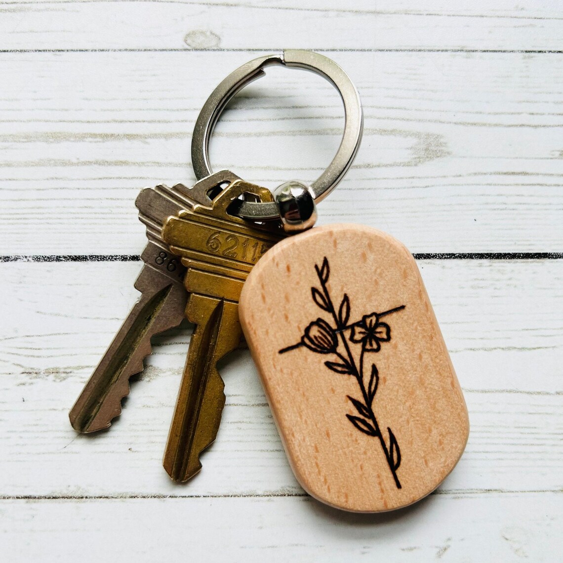 Cross Wood Burned Keychain - Etsy
