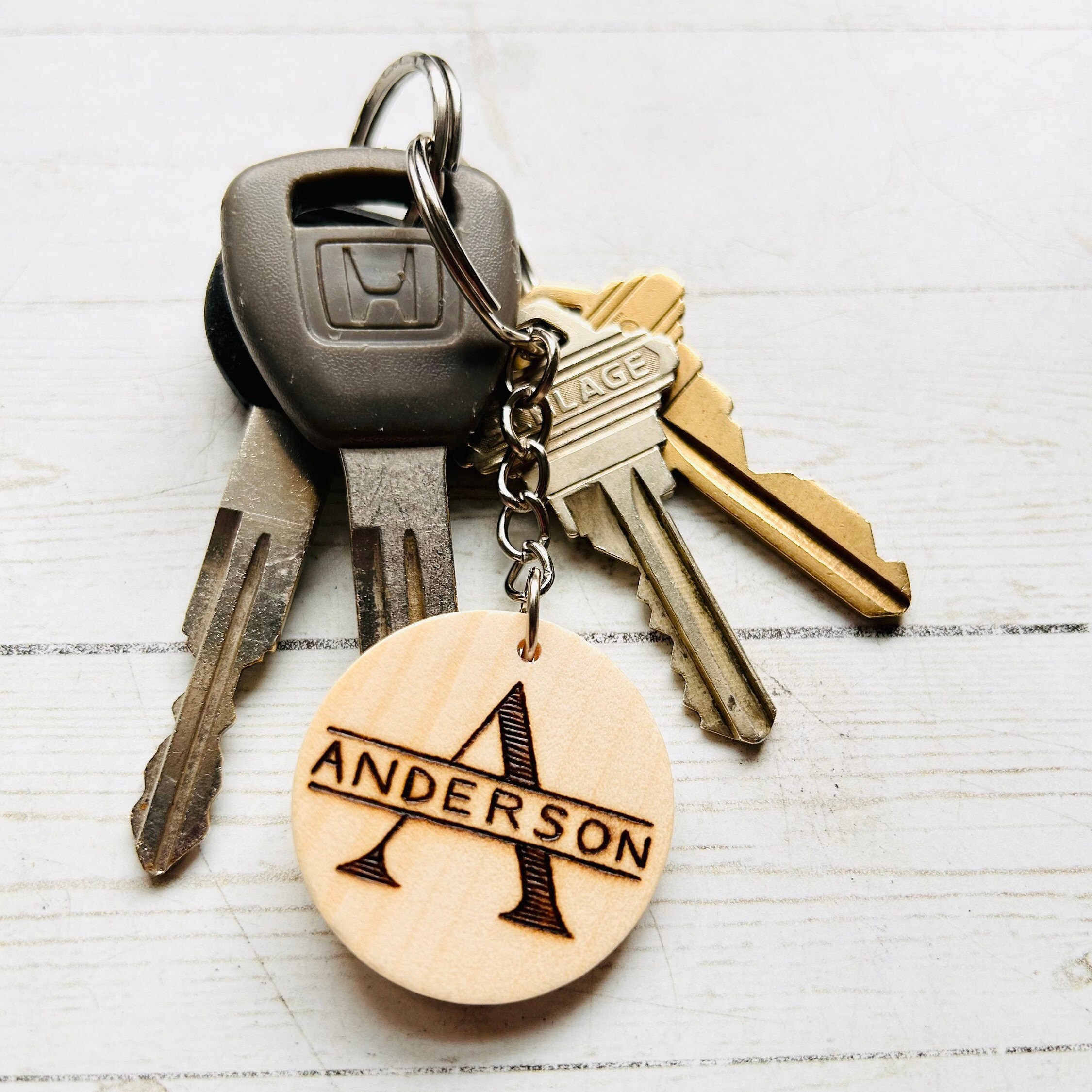 Personalized Name Wood Burned Keychain - Etsy