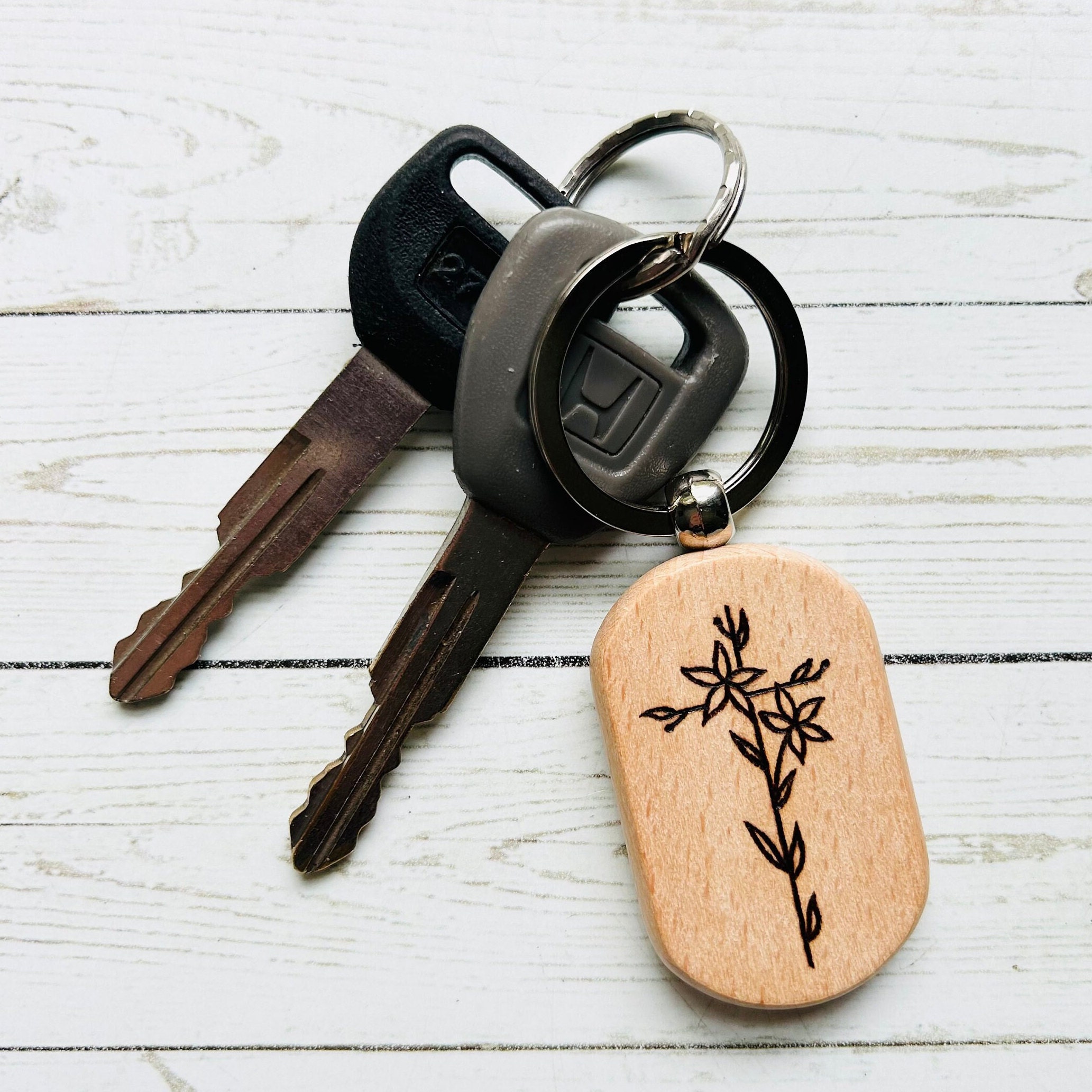Cross Wood Burned Keychain - Etsy