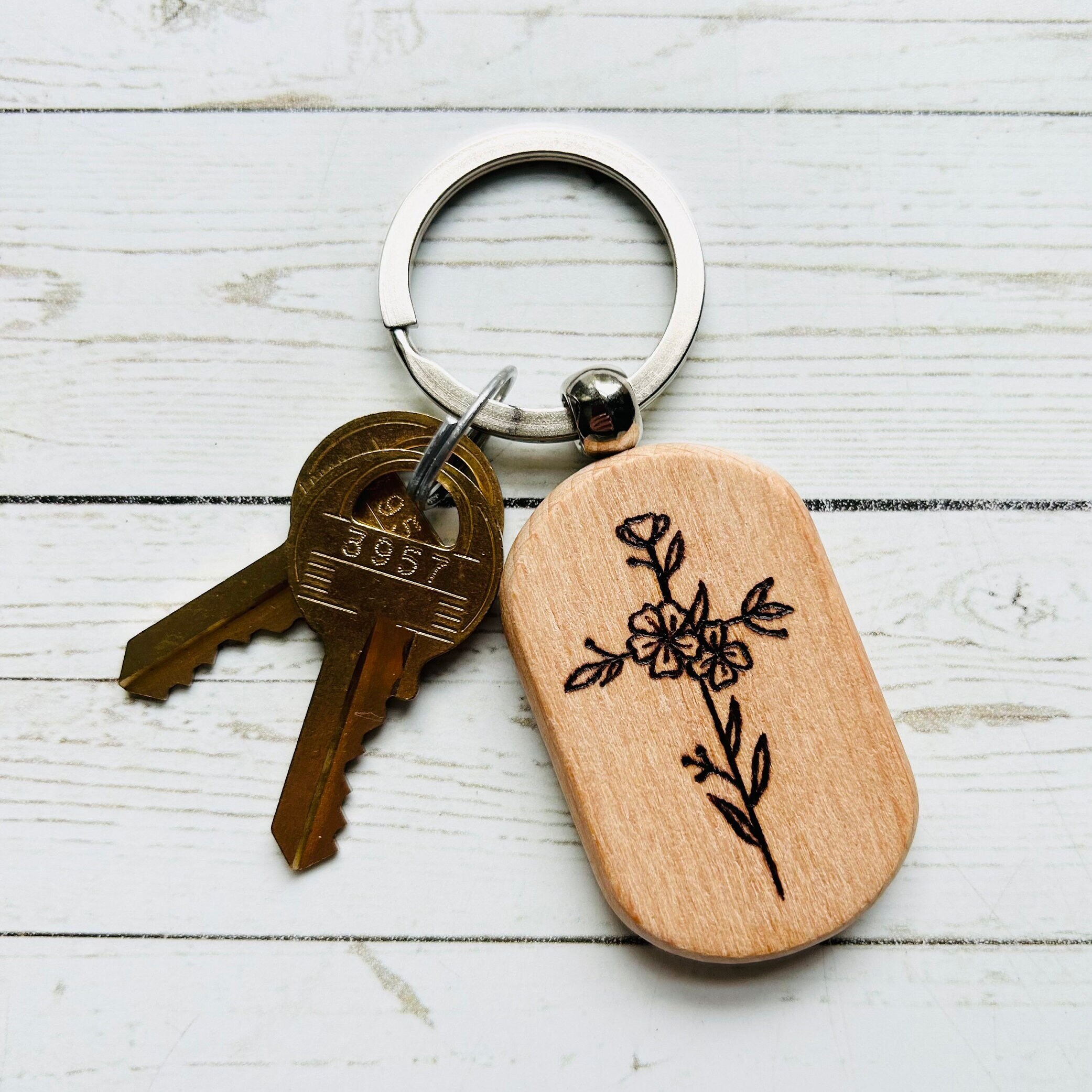 Cross Wood Burned Keychain - Etsy