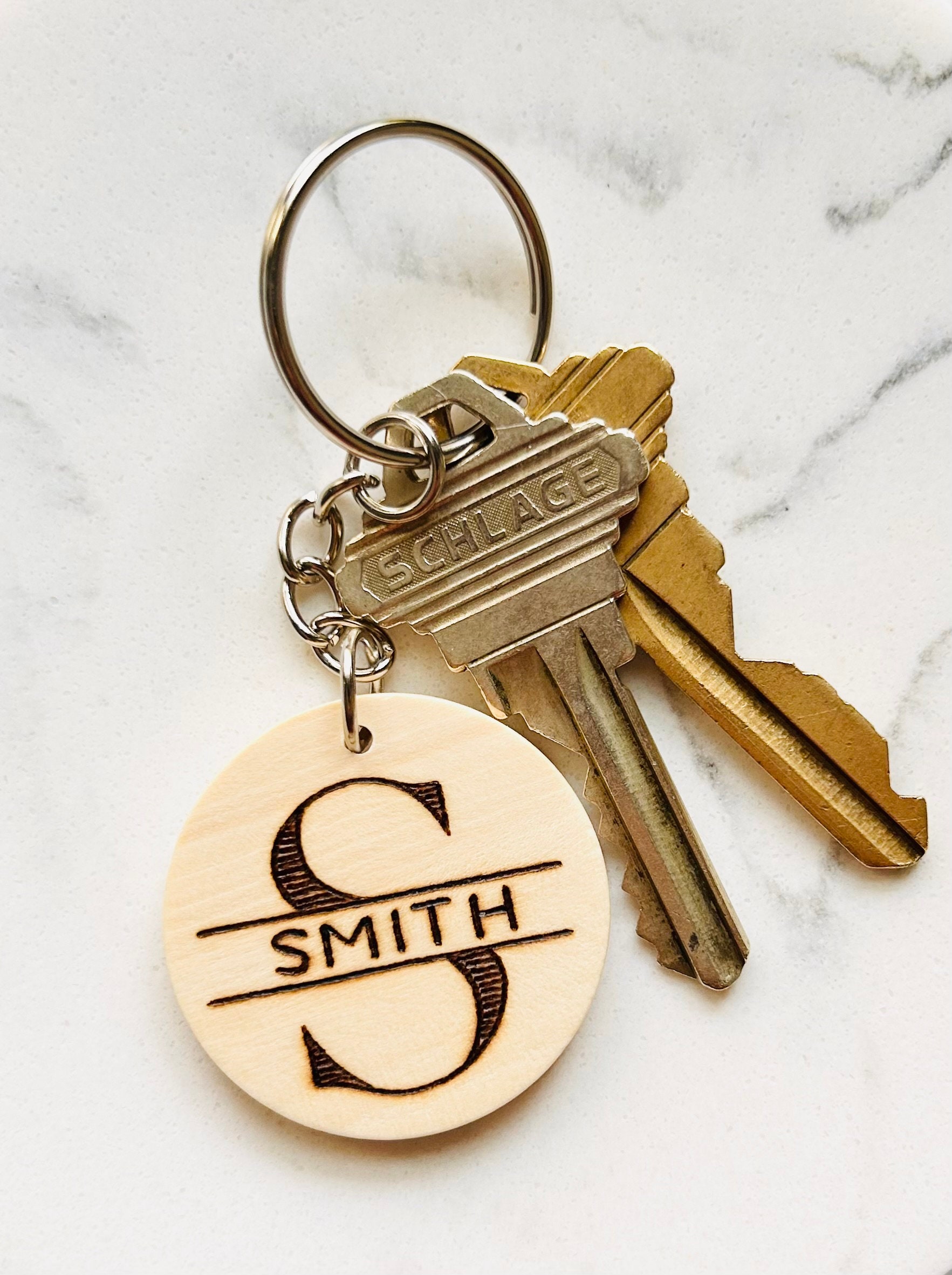 Personalized Name Wood Burned Keychain - Etsy