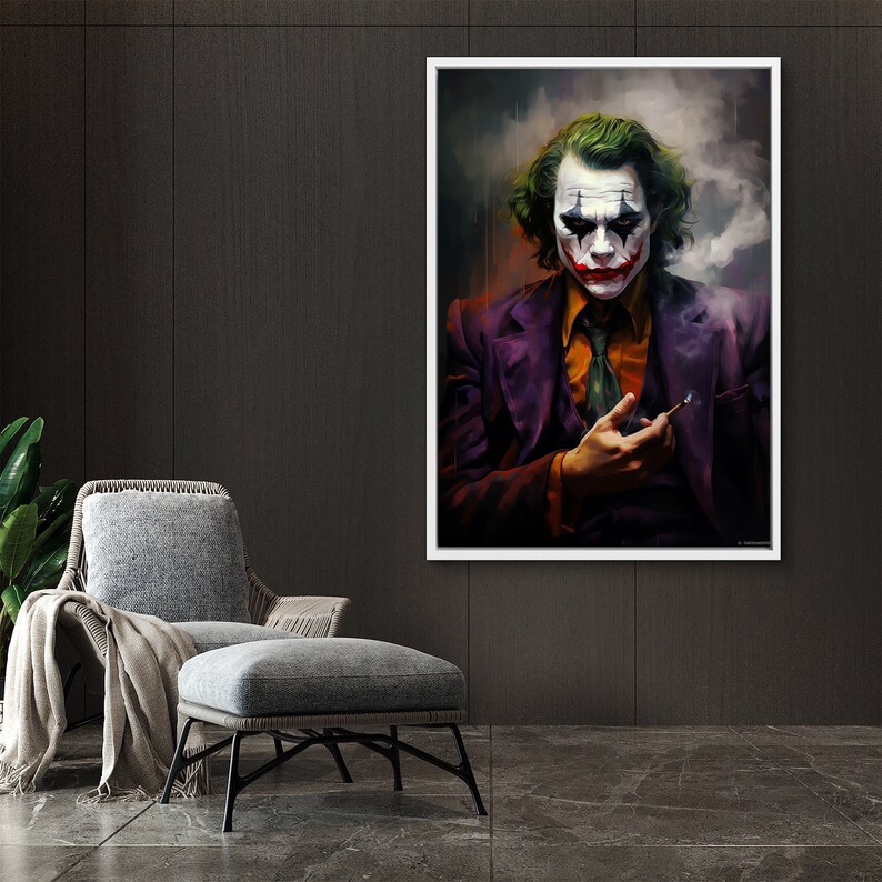 Joker met sigaret in de hand Canvas foto XXL foto's Poster Wall Art ...