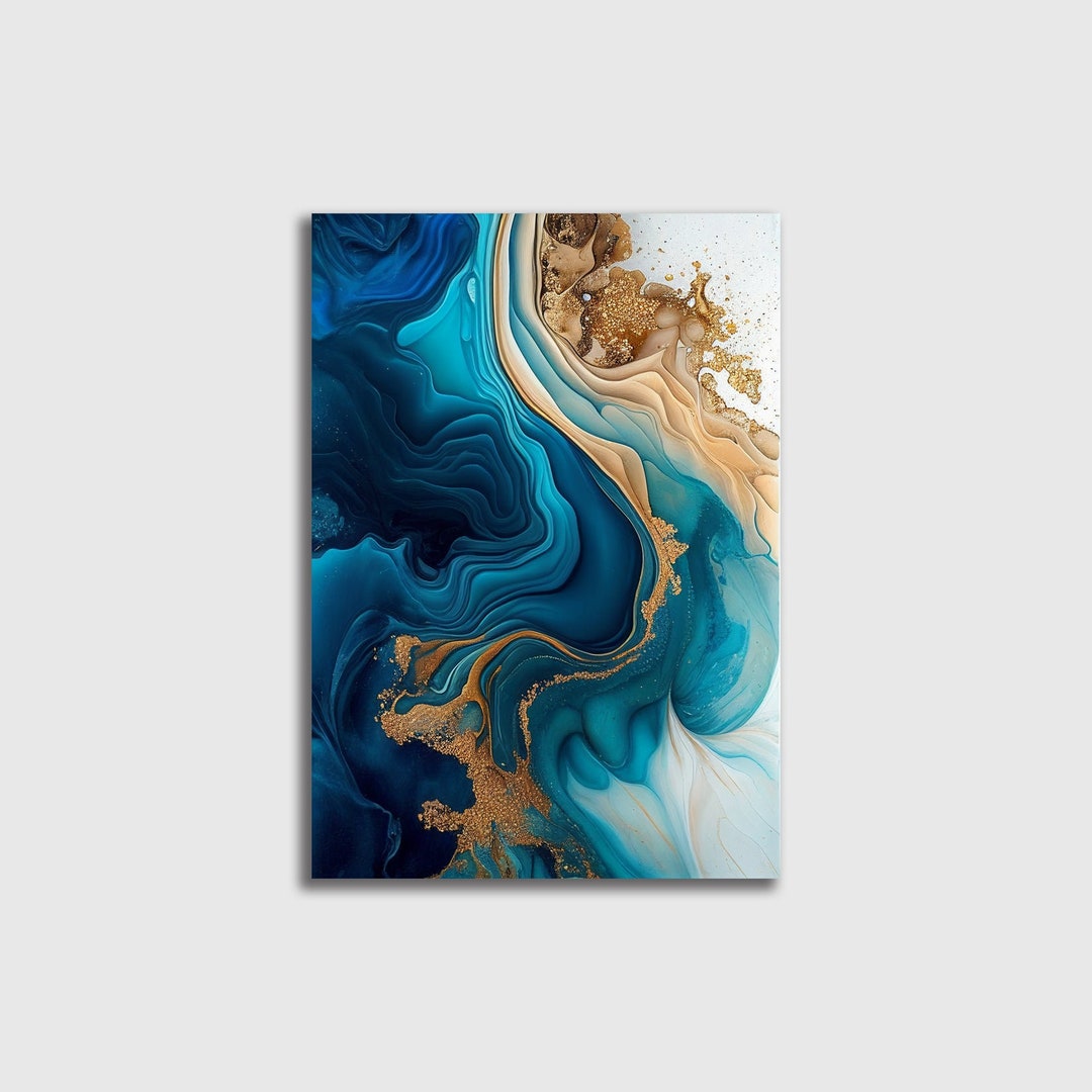 Wandbilder Abstrakt Wohnzimmer Fluid Art Pouring Bilder Kunstdruck ...