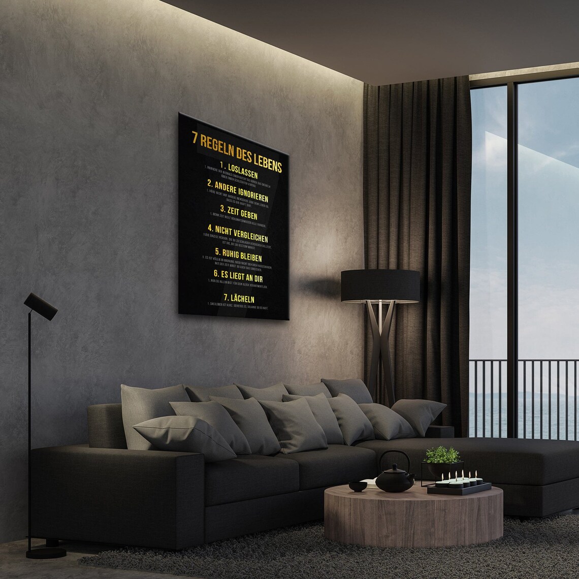 7 Regeln Des Lebens Leinwandbild Leinwand Bild XXL Bilder Poster Wandbild Kunstdruck Wanddeko ...