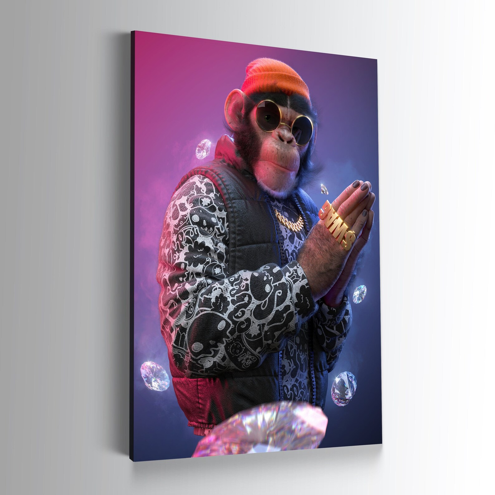 Swag Monkey Thug Monkeys Set Wandbilder XXL Leinwandbild Leinwand Bild ...