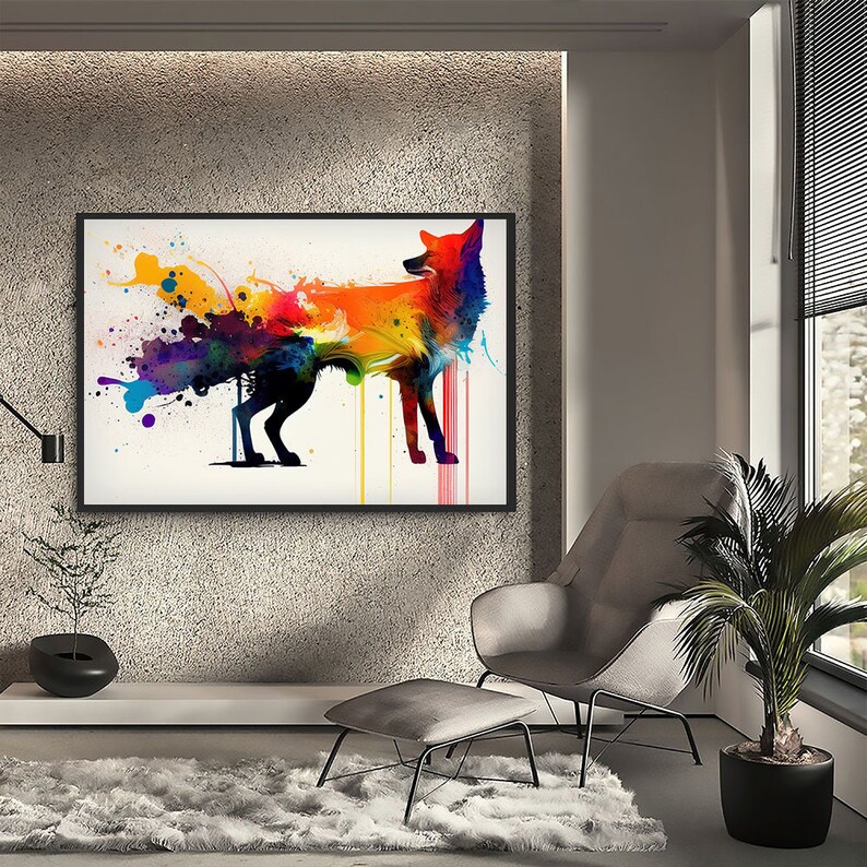 Fuchs Bunt Abstrakt - Teil 1 Leinwandbild Leinwand Bild XXL Bilder Poster Wandbild Kunstdruck ...