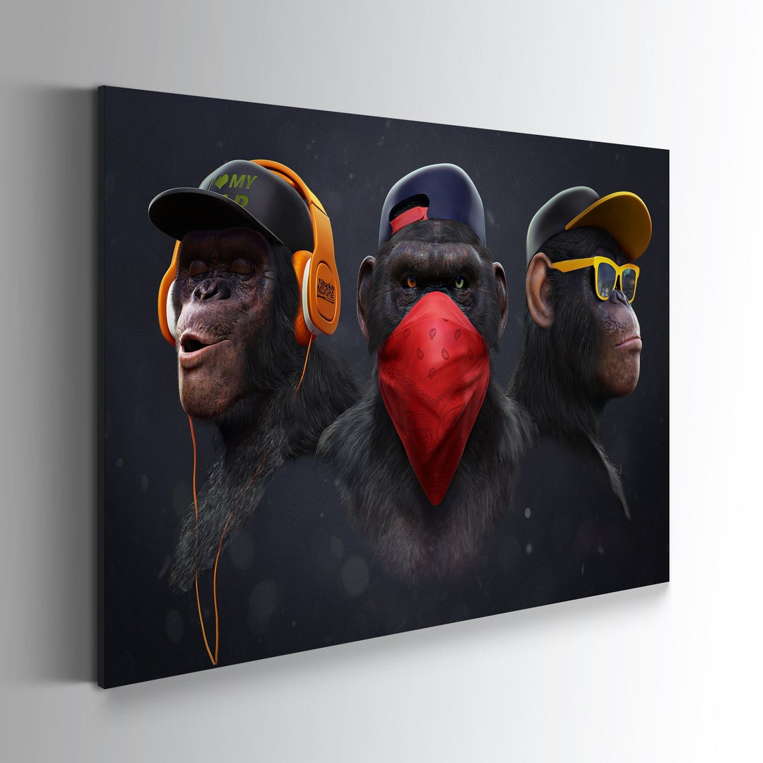 3 Wise Swag Cool Monkeys - 3 Affen Nicht Sehen Hören Sprechen ...