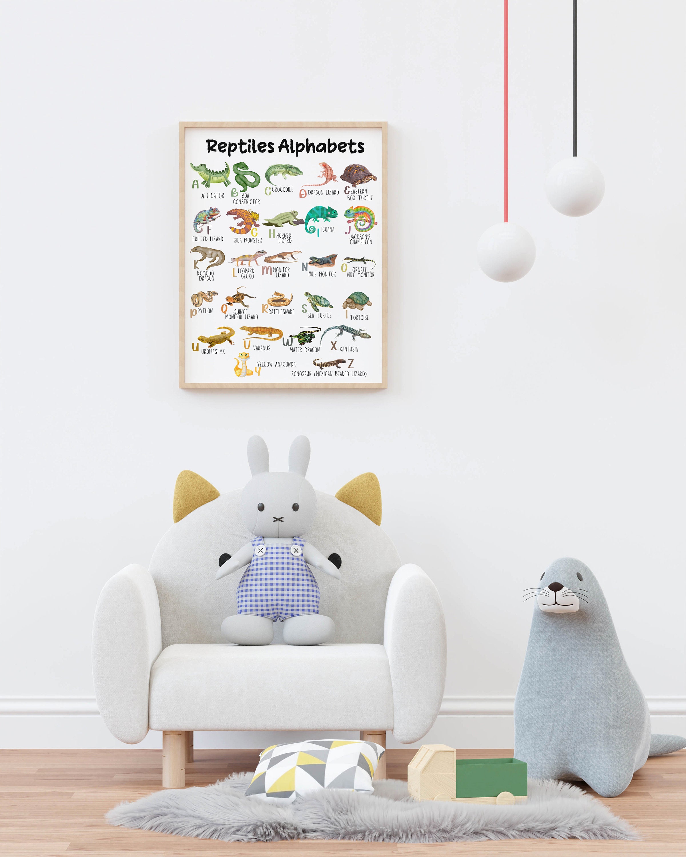 Reptile Alphabets Poster PRINTABLE Animal Alphabet Wall Art - Etsy