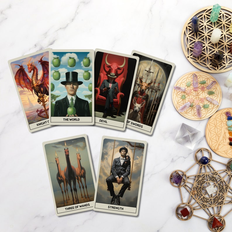 Surreal Reverie Tarot Deck: Magritte Style Printable Cards (digital ...